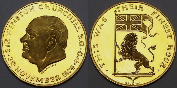 Large Churchill gold medal from www.lainson.eu
